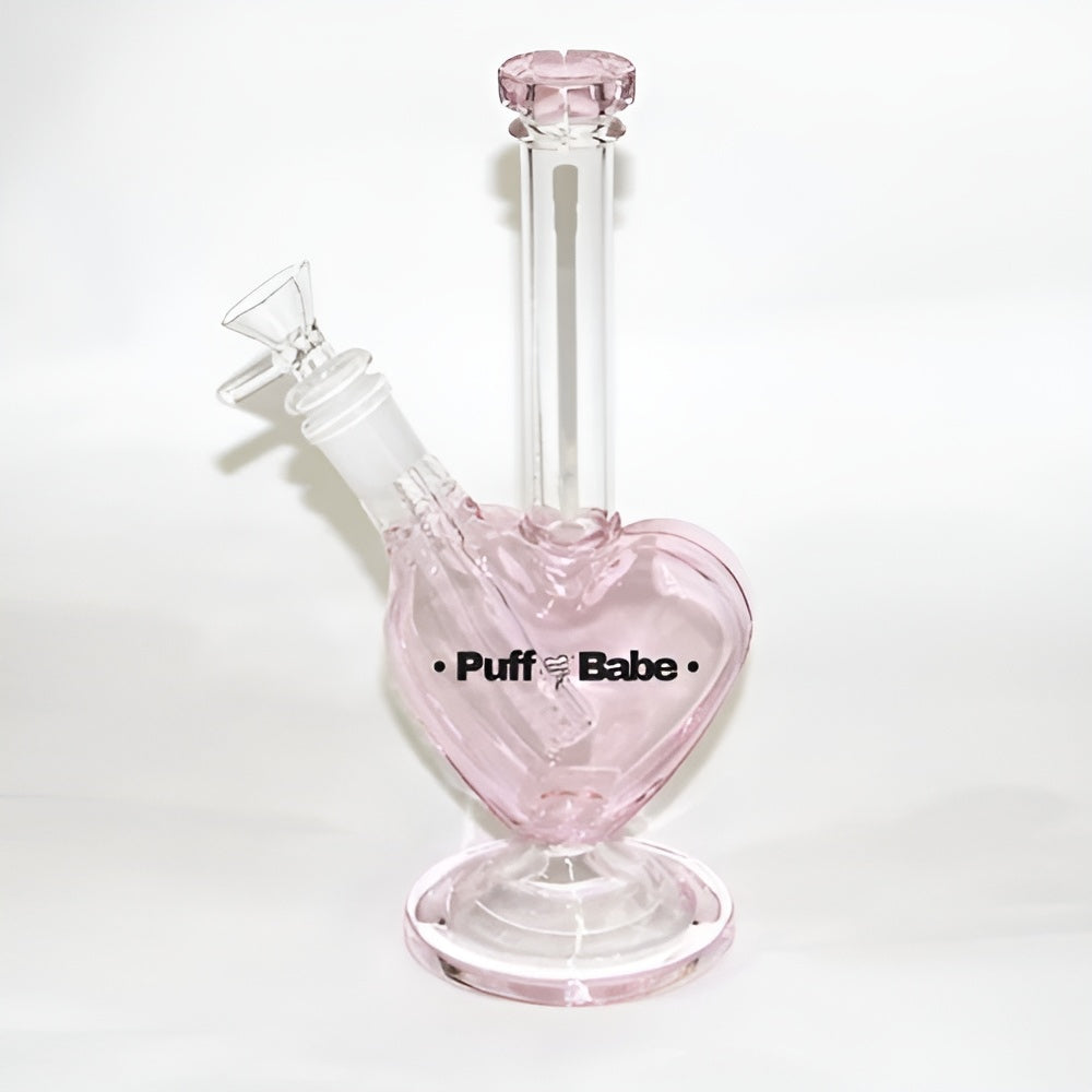 Pink Heart Glass Bong – Puff Babe